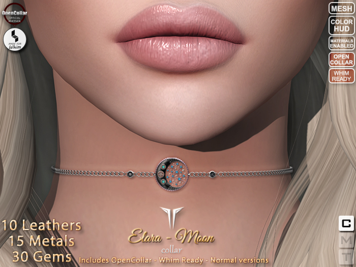 Second Life Marketplace Re Elara Collar Moon Rlv Opencollar Whim Ready
